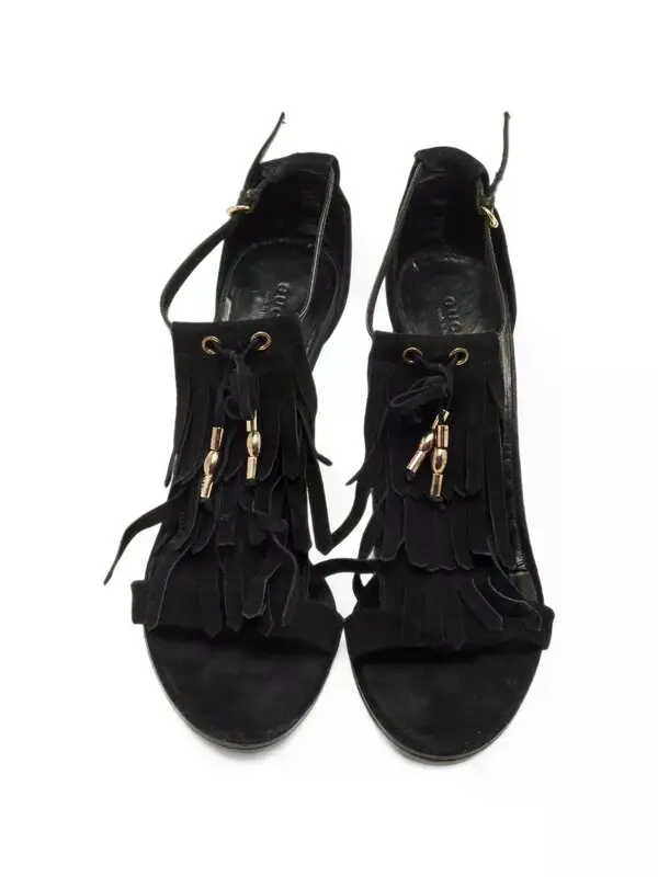 Gucci Fringe Bow Sandals