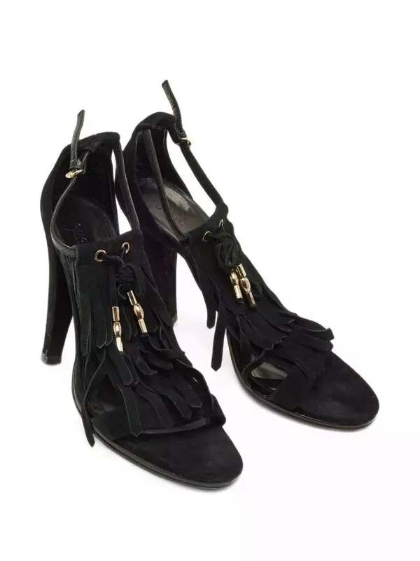 Gucci Fringe Bow Sandals