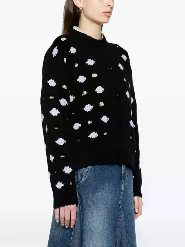 Marni Open-work Spot Cardigan - Black