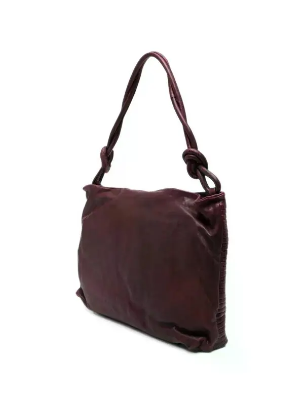 SOMMET L Aisha Rows Pleated Leather Shoulder Bag