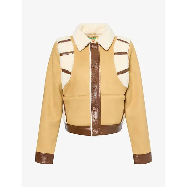 MOTHER The Tripper Faux-shearling Trim Puffer Jacket - Mixed Media