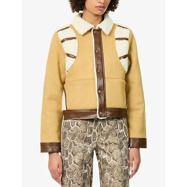 MOTHER The Tripper Faux-shearling Trim Puffer Jacket