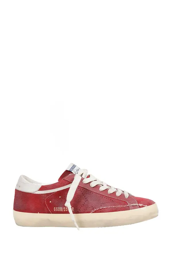 GOLDEN GOOSE Suede Super-star Sneakers - Red
