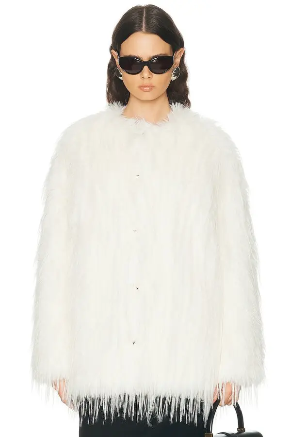 Loulou De Saison Rowe Collarless Short Coat - Ivory