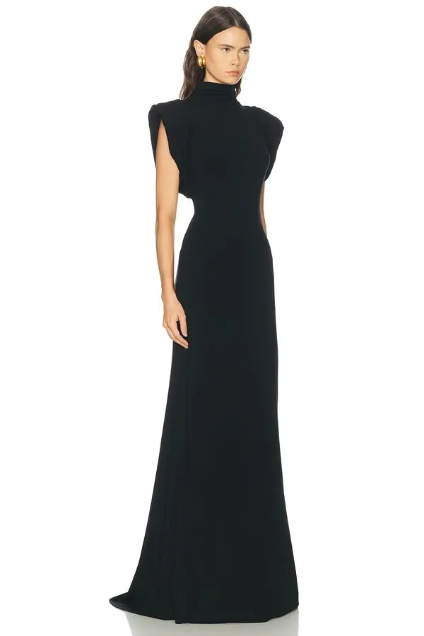 MUGLER Draped Sleeveless Gown