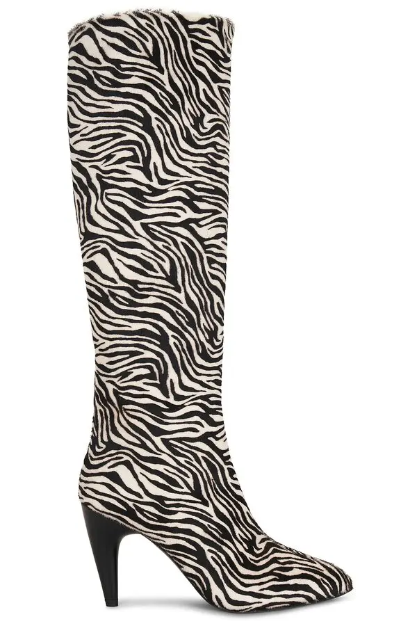 Isabel Marant Étoile Jany High Boot In Black & White - Zebra