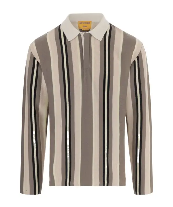 Guest In Residence Striped Long Sleeve Polo Shirt - Multicolor