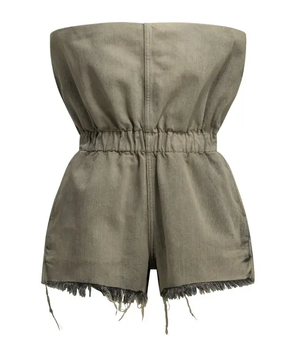 Rick Owens Strapless Frayed-hem Jumpsuit - No