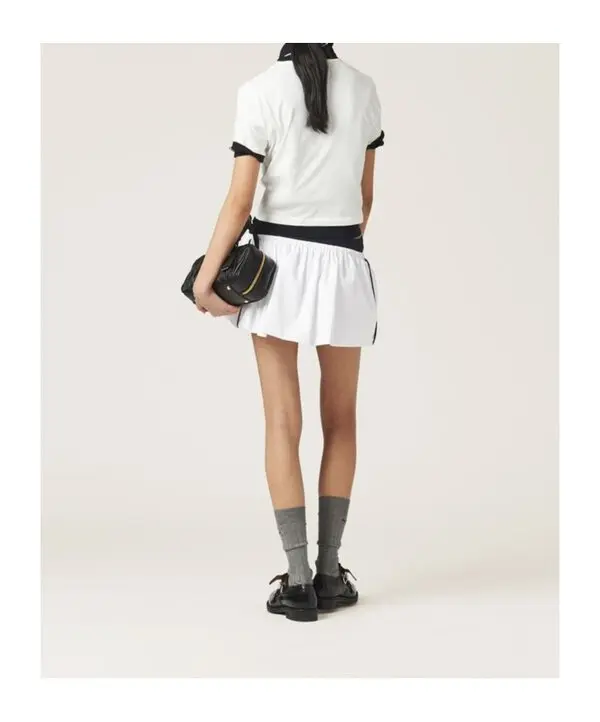 Miu Miu Cotton Jersey T-shirt With Embroidered Logo