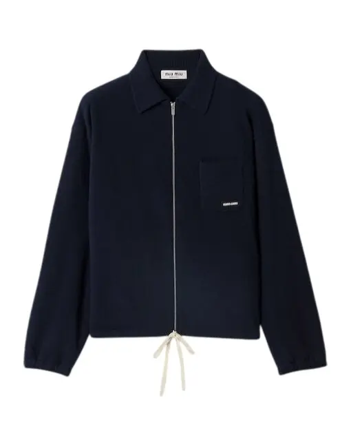 Miu Miu Cashmere Zipper Sweater - Blue