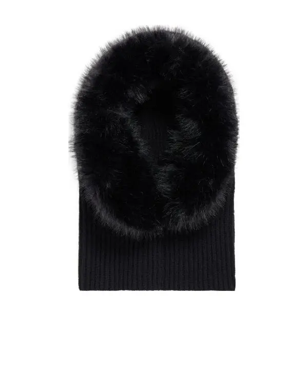 Balenciaga Ribbed Knit Hood - Black