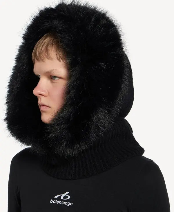 Balenciaga Ribbed Knit Hood