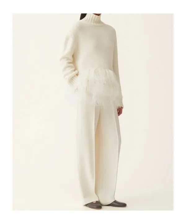 Fabiana Filippi Feather-trim Knitted Sweater