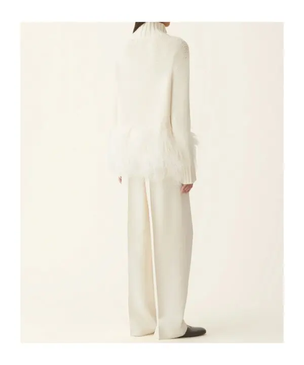 Fabiana Filippi Feather-trim Knitted Sweater