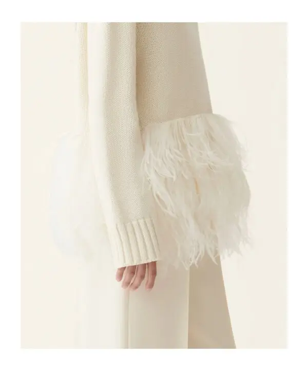 Fabiana Filippi Feather-trim Knitted Sweater