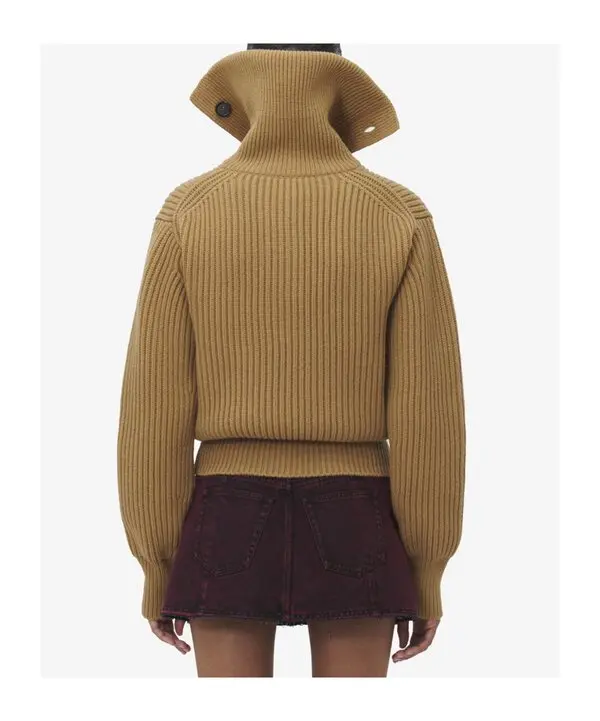 Alexander McQueen Funnel Neck Buttoned Neck Jumper