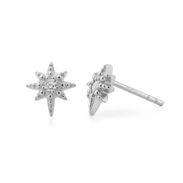 NELLOU JEWELLERY Celestial Star Stud Earrings Sterling - Silver