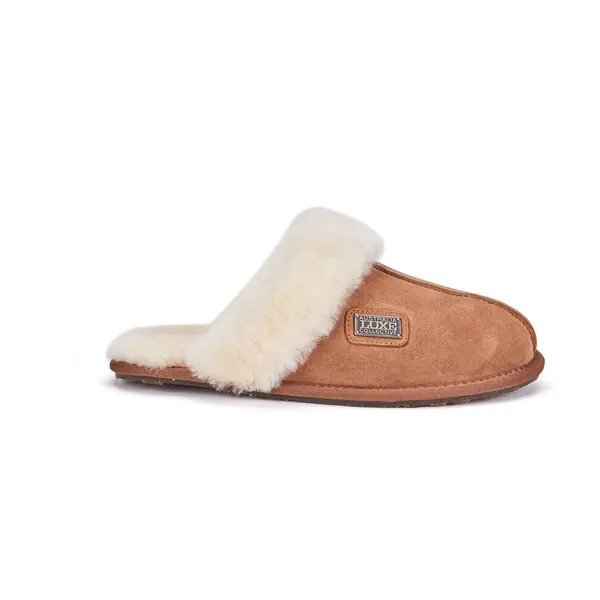 AUSTRALIA LUXE COLLECTIVE Closed Mule Slippers Chestnut