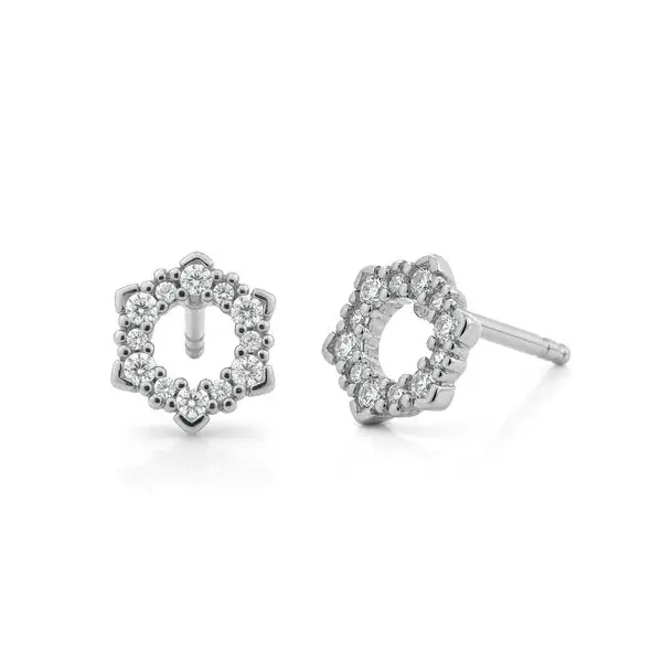 NELLOU JEWELLERY Hexa Stud Earrings Sterling