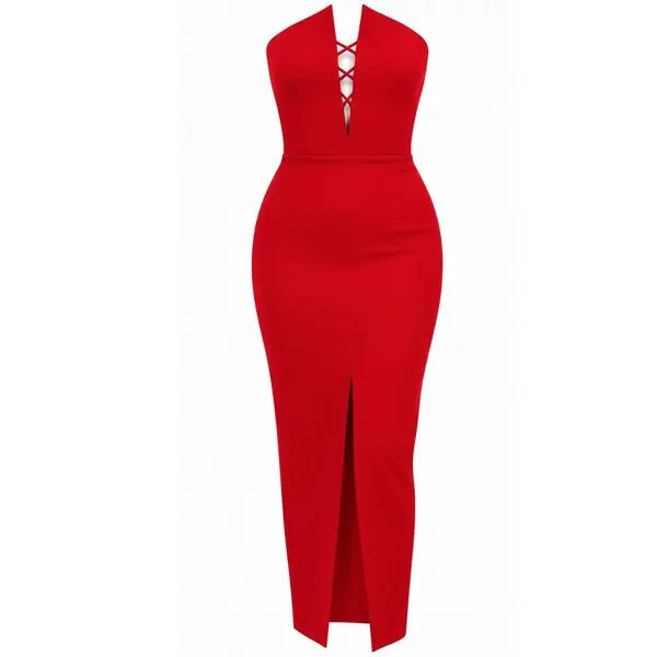 MA MULIER Betty Strapless Maxi Dress - Red