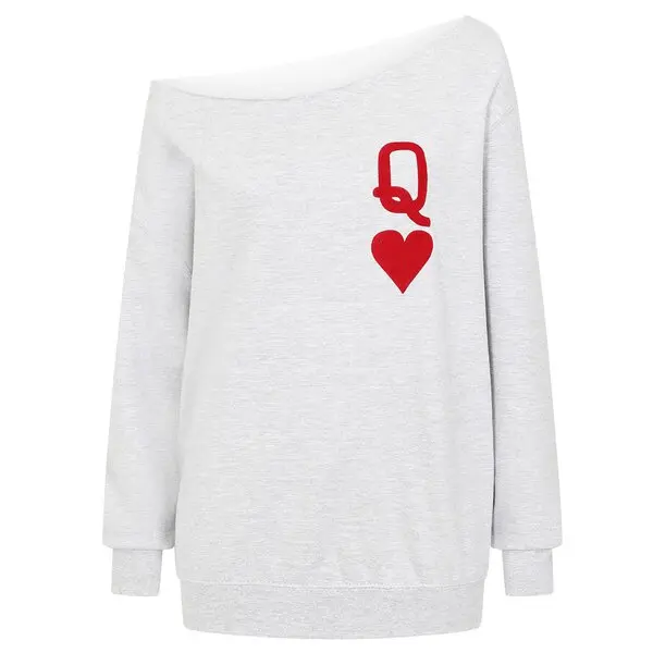 JAMES STEWARD Queen Of Hearts Oversized Jumper - Grey