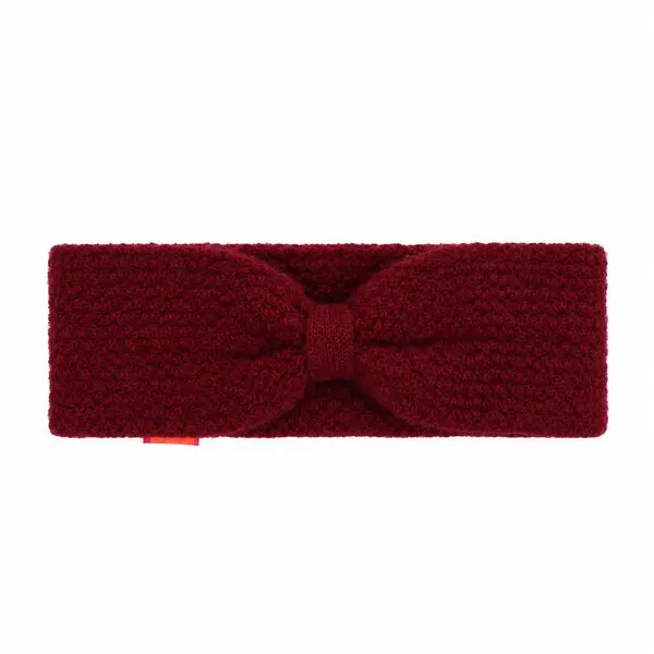 PINK MAHARANI Knitted Bow Headband – Burgundy - Red