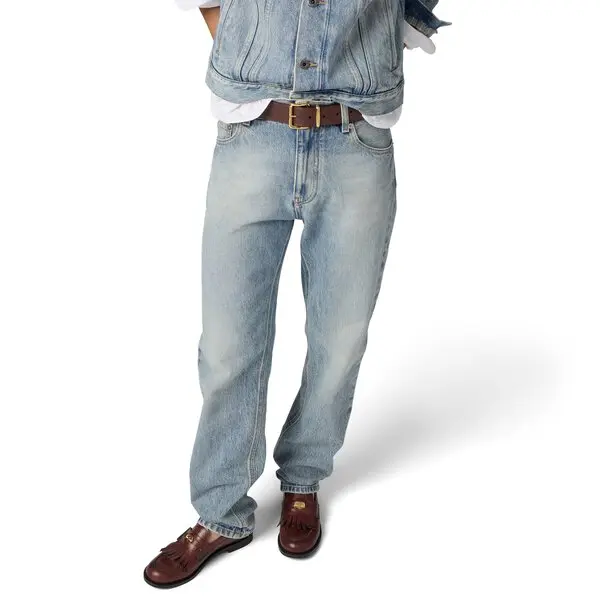 Miu Miu Five-pocket Washed Denim Jeans