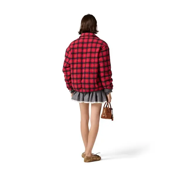Miu Miu Pleated Flannel Skirt