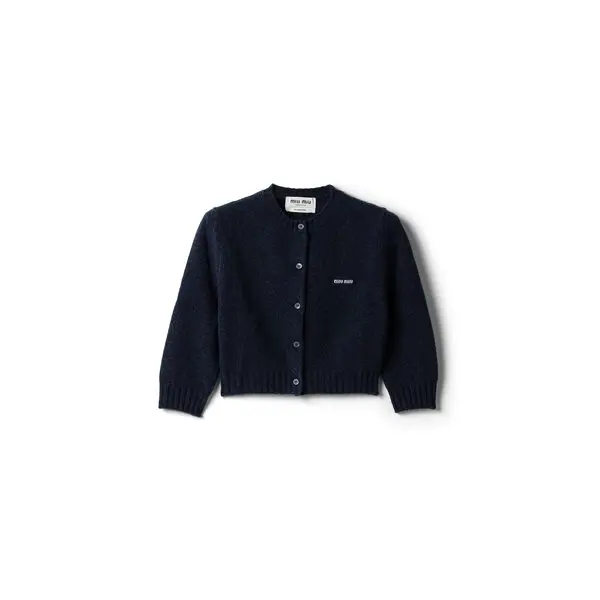 Miu Miu Wool And Cashmere Cardigan - Navy