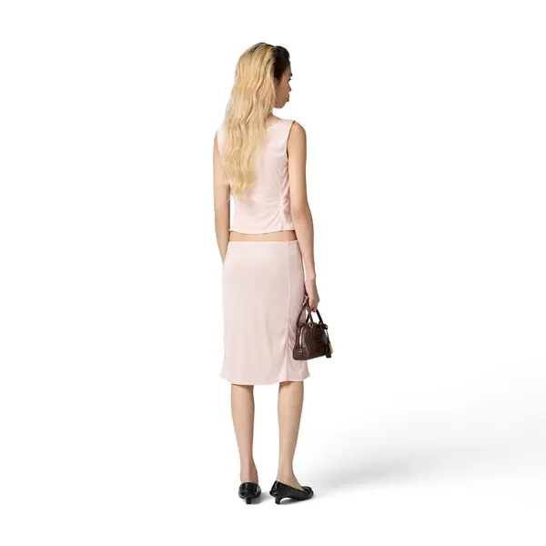 Miu Miu Jersey And Silk Skirt