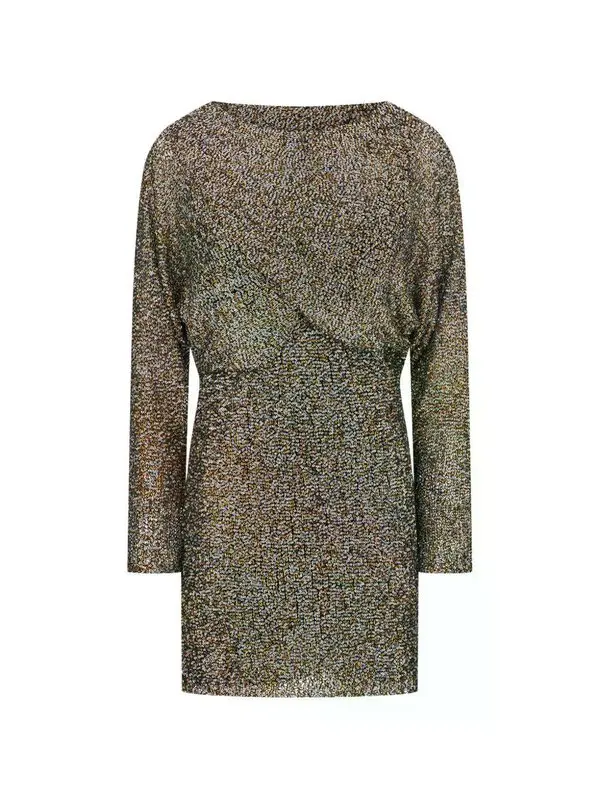 Alberta Ferretti Sequin-embellished Long-sleeve Mini Dress - Brown