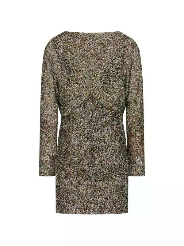 Alberta Ferretti Sequin-embellished Long-sleeve Mini Dress