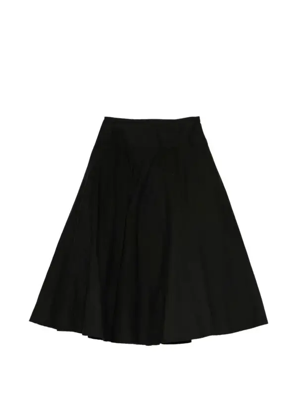 Yohji Yamamoto Poplin Gathered Petticoat Skirt - Black