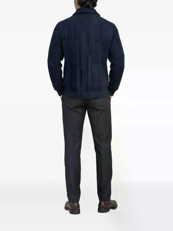 FRANZESE COLLECTION Steve Mcqueen Ribbed Cardigan - Blue