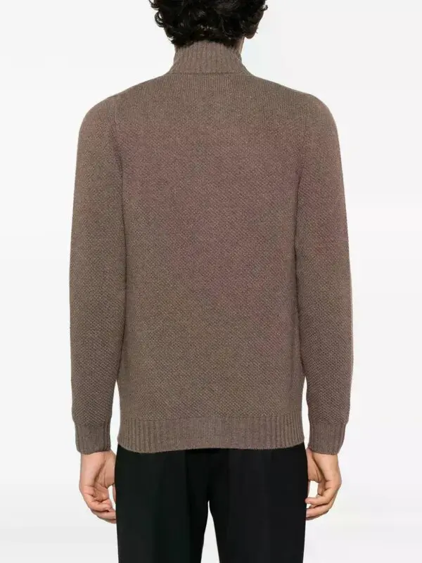 Fedeli Zip-up Ribbed-knit Cardigan
