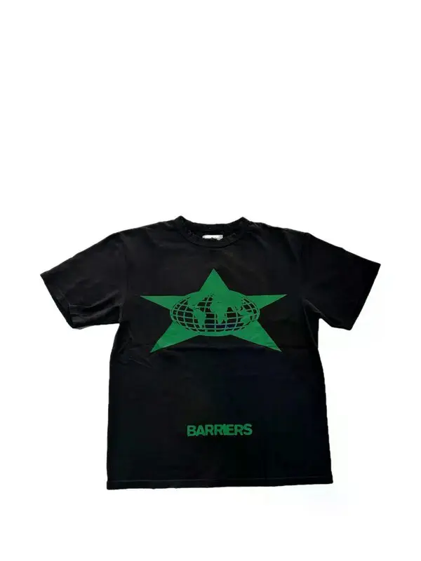BARRIERS Distressed Star-print T-shirt - Black