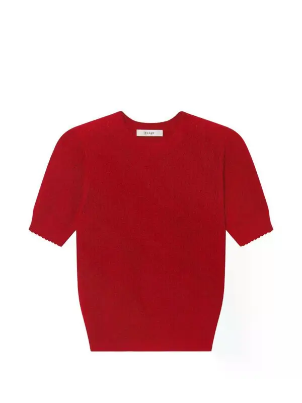 FRAME The Gathered Honeycomb Sweater - Red