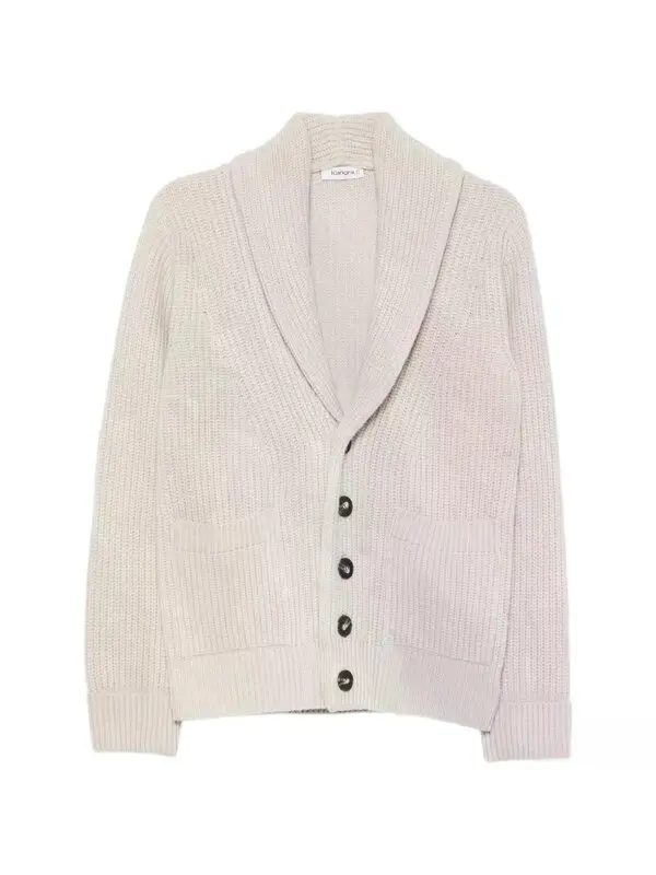KANGRA Ribbed Shawl-collar Cardigan