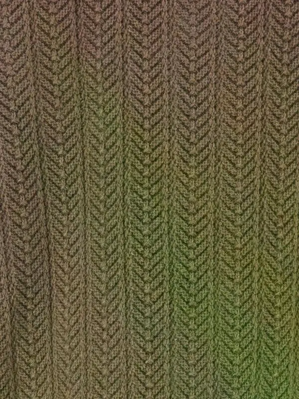 LORENZONI Chevron-knit High-neck Cardigan
