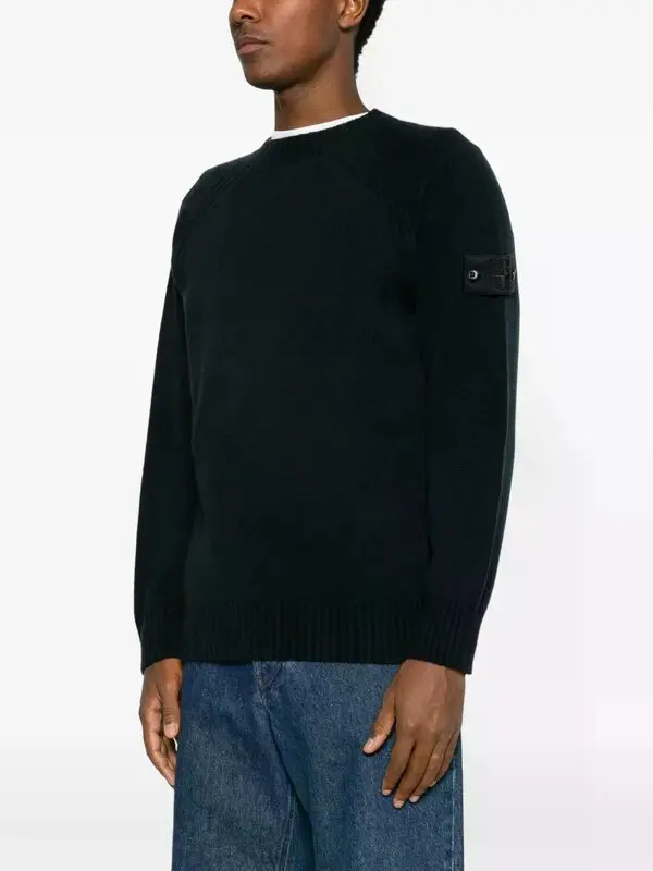 Stone Island Logo-patch Raglan-sleeve Sweater