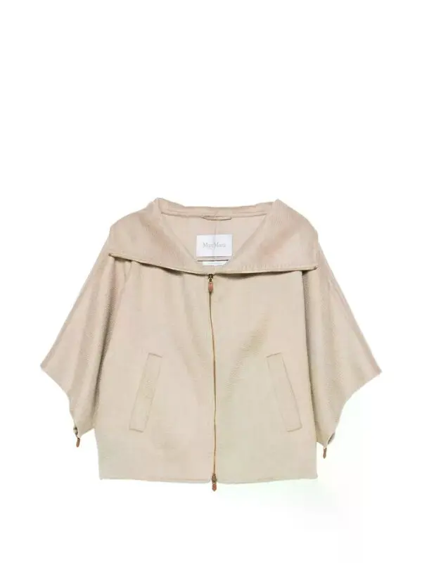 Max Mara Double Cashmere Cropped Coat Sand