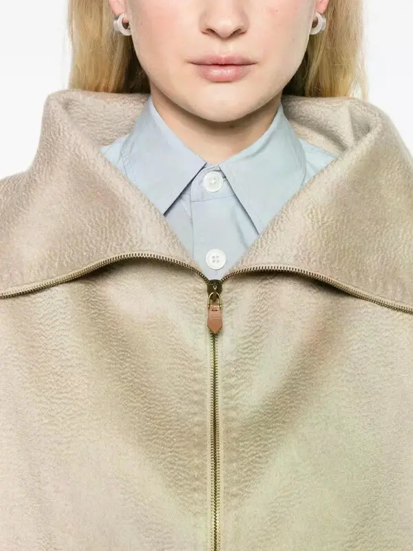 Max Mara Double Cashmere Cropped Coat Sand