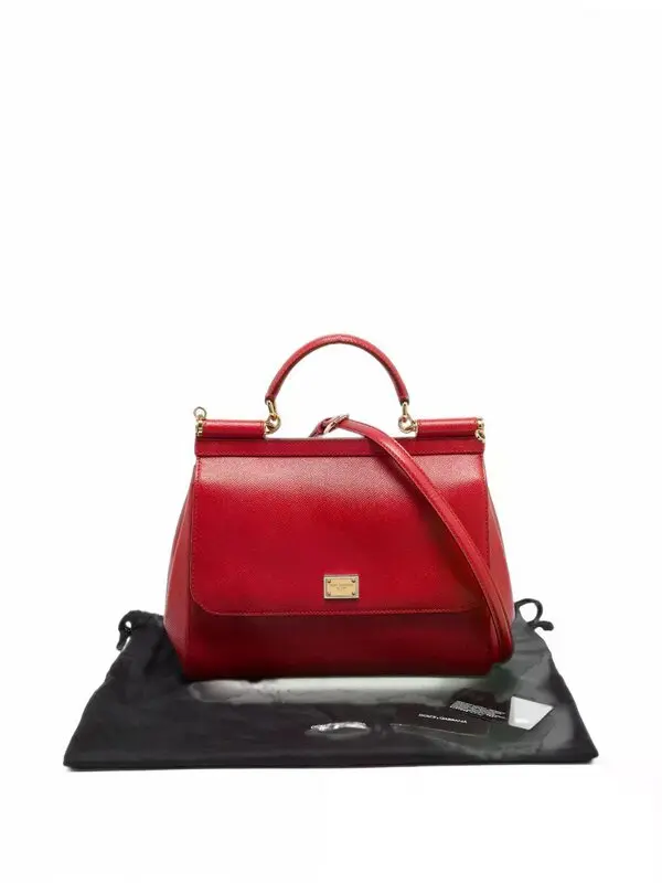 Dolce & Gabbana Sicily Leather Satchel Bag