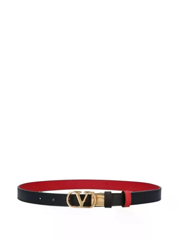 Valentino Garavani Vlogo Leather Belt - Black