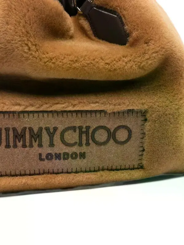 JIMMY CHOO Drawstring Shearling Tote Bag