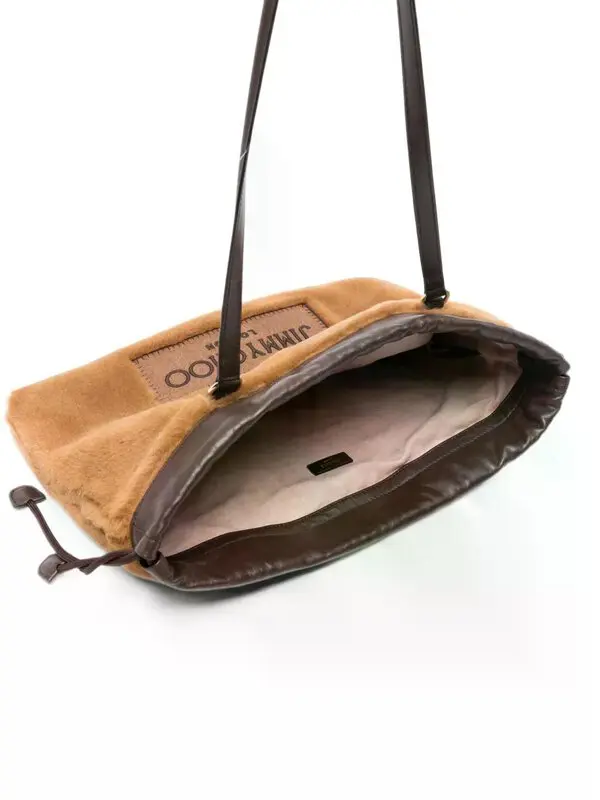 JIMMY CHOO Drawstring Shearling Tote Bag