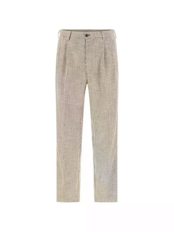PENCE 1979 Houndstooth-pattern Pleated Trousers