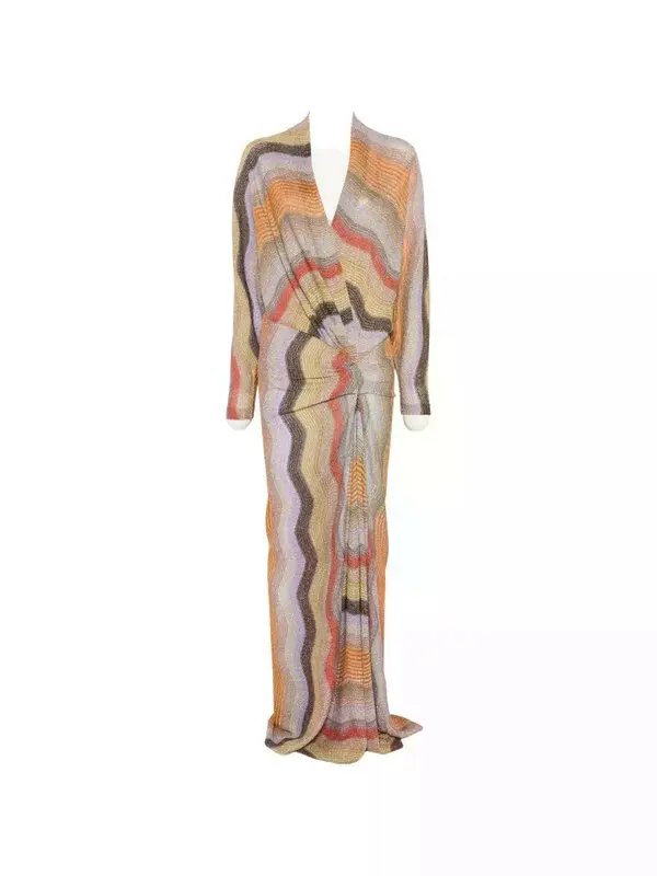 Missoni Long Dress With Deep V-neckline - Neutrals