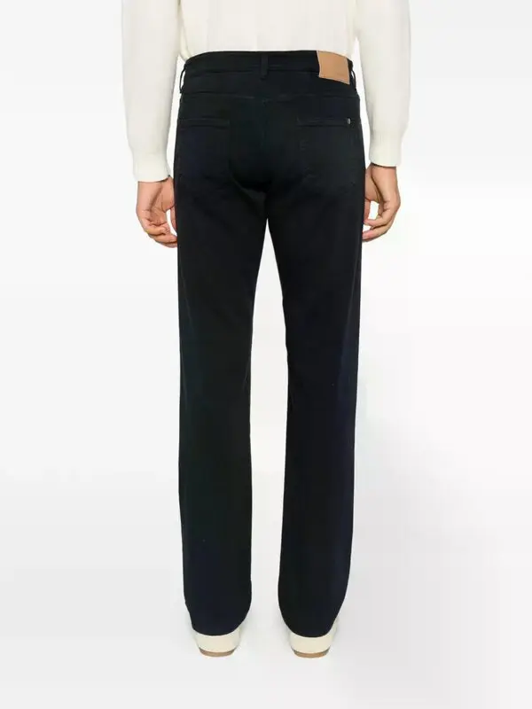 Canali Logo-patch Straight-leg Jeans