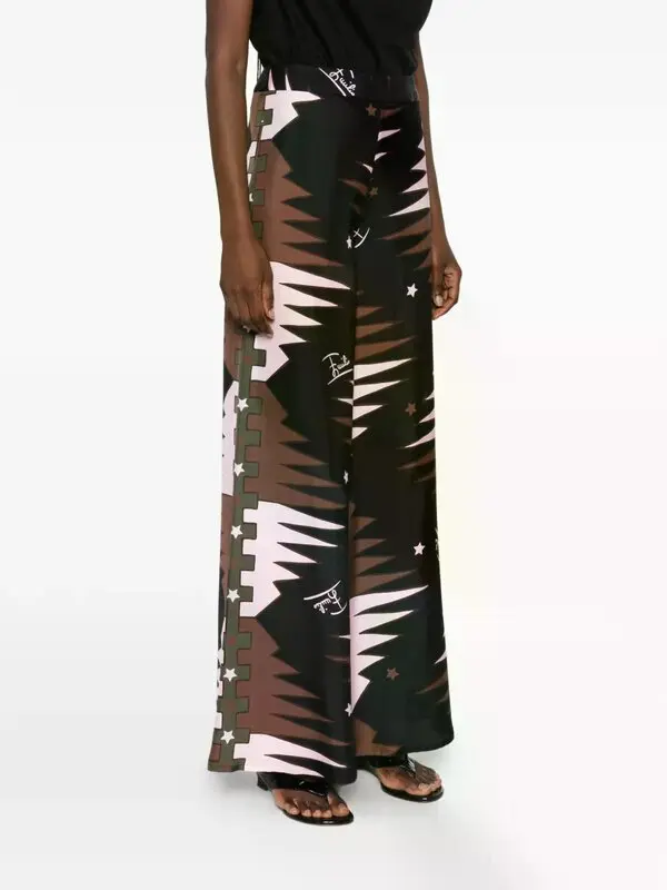 Emilio Pucci Iride-print Silk Palazzo Pants - Black
